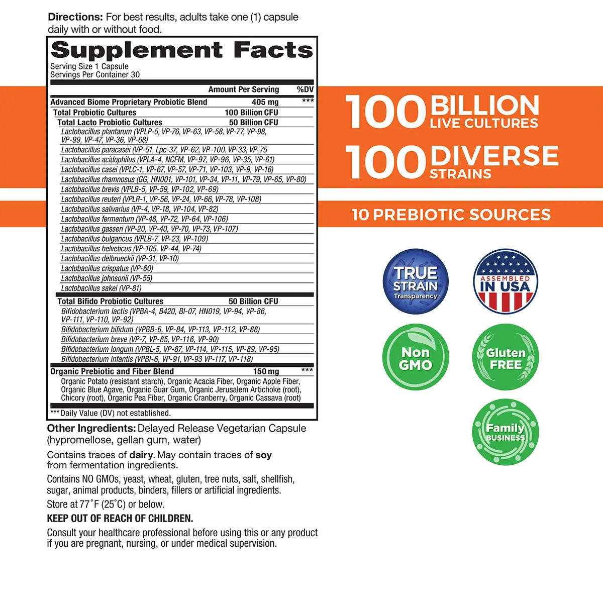 Vital Flora Advanced Biome Probiotic 100Billion 100 Strain – Highlands ...